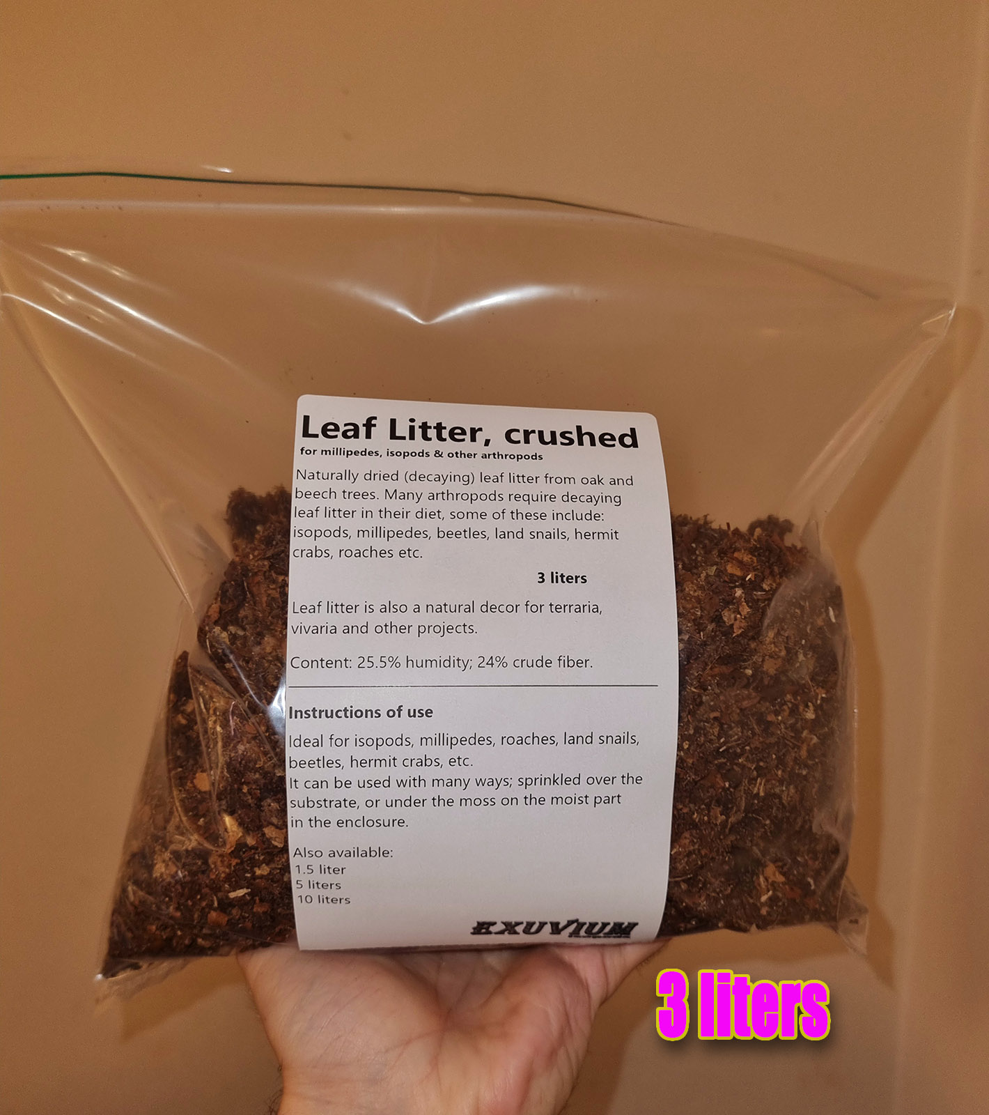 Leaf litter for isopods, millipedes, snails, beetles etc – Exuvium Isopods